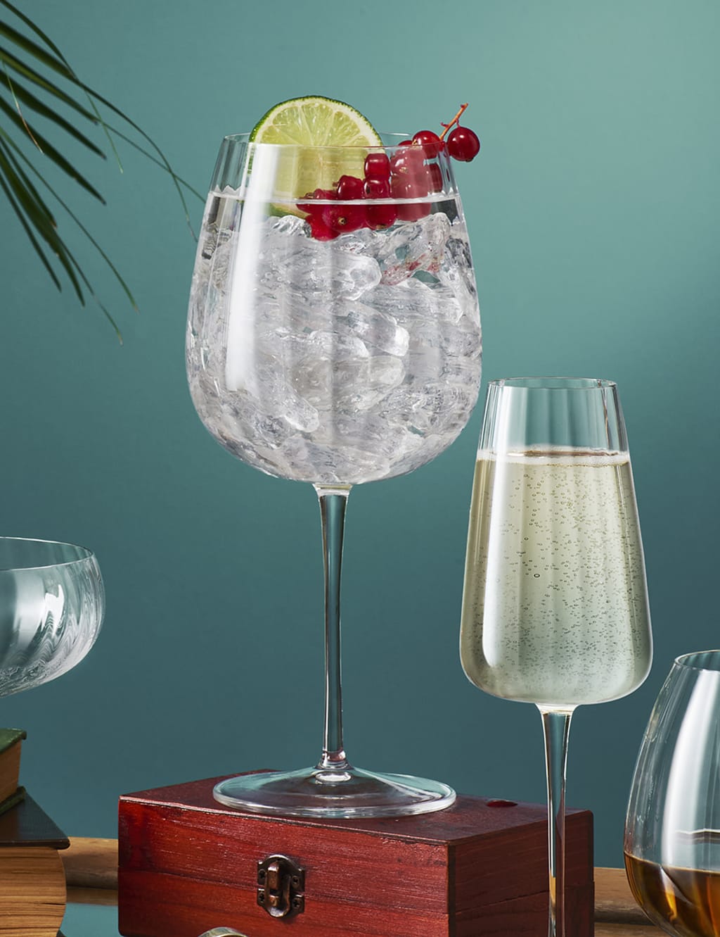Set of 4 Optica Burgundy & Gin Glasses | Luigi Bormioli | M&S