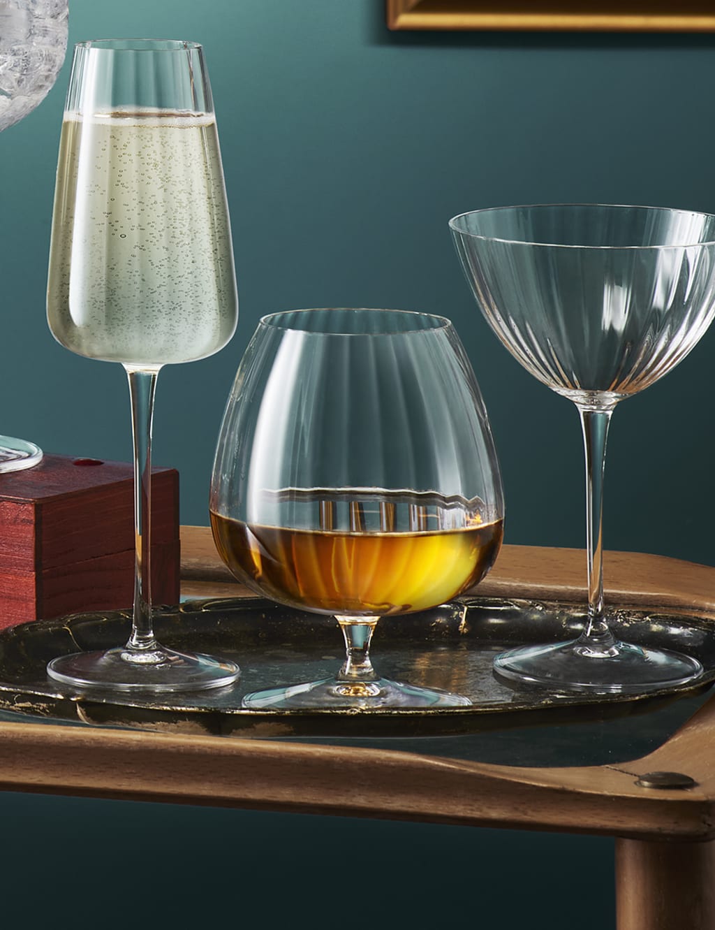 Set of 4 Optica Cognac Glasses | Luigi Bormioli | M&S
