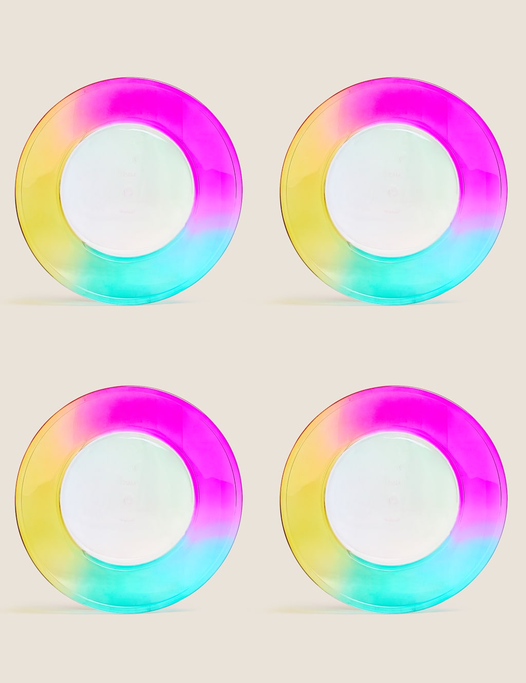 Set of 4 Rainbow Picnic Side Plates | M&S