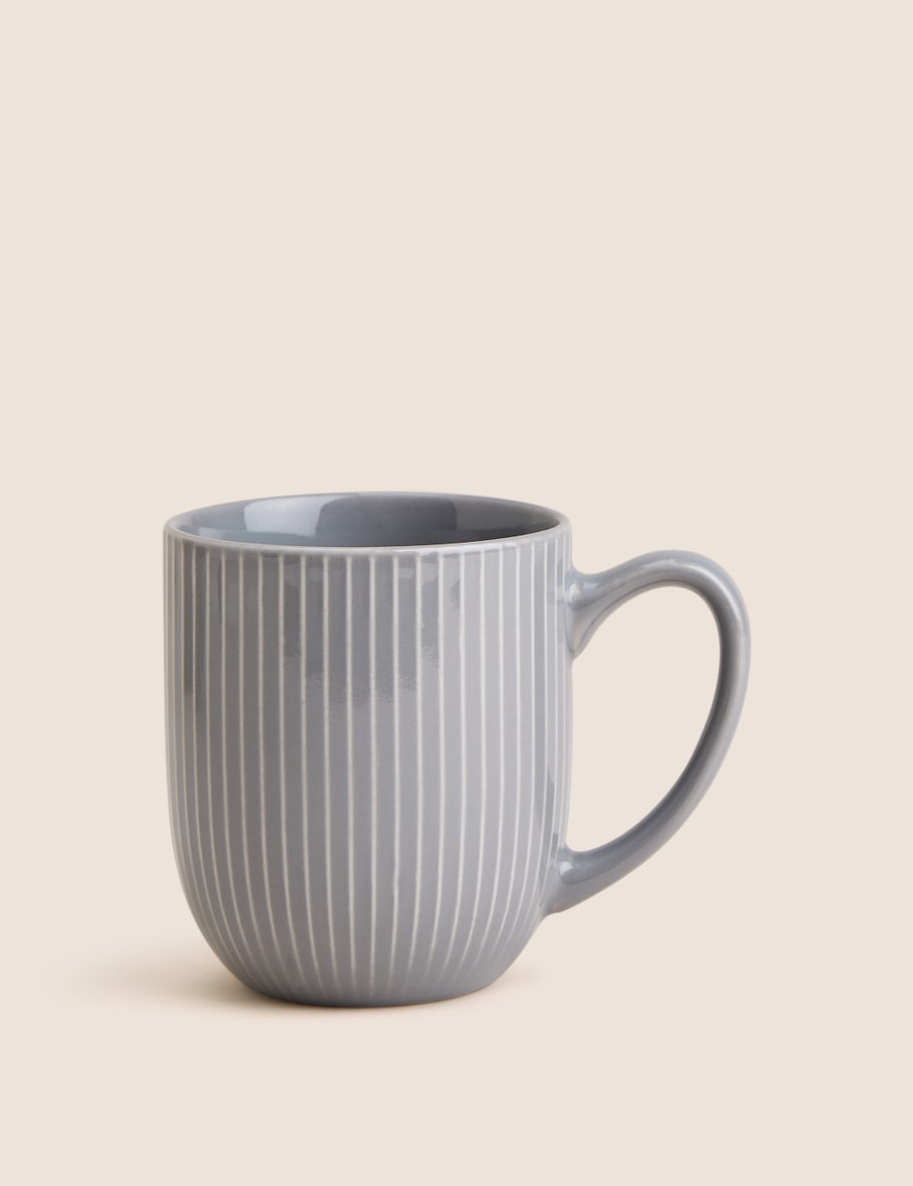 Set of 4 Ribbed Glazed Mugs | M&S Collection | M&S