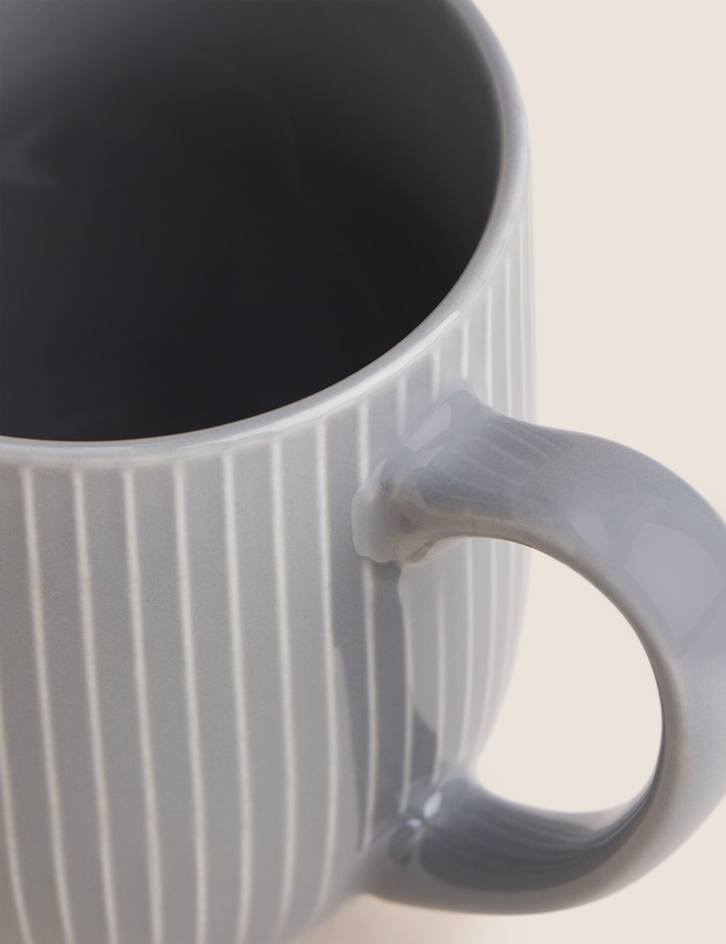 Set of 4 Ribbed Glazed Mugs | M&S Collection | M&S