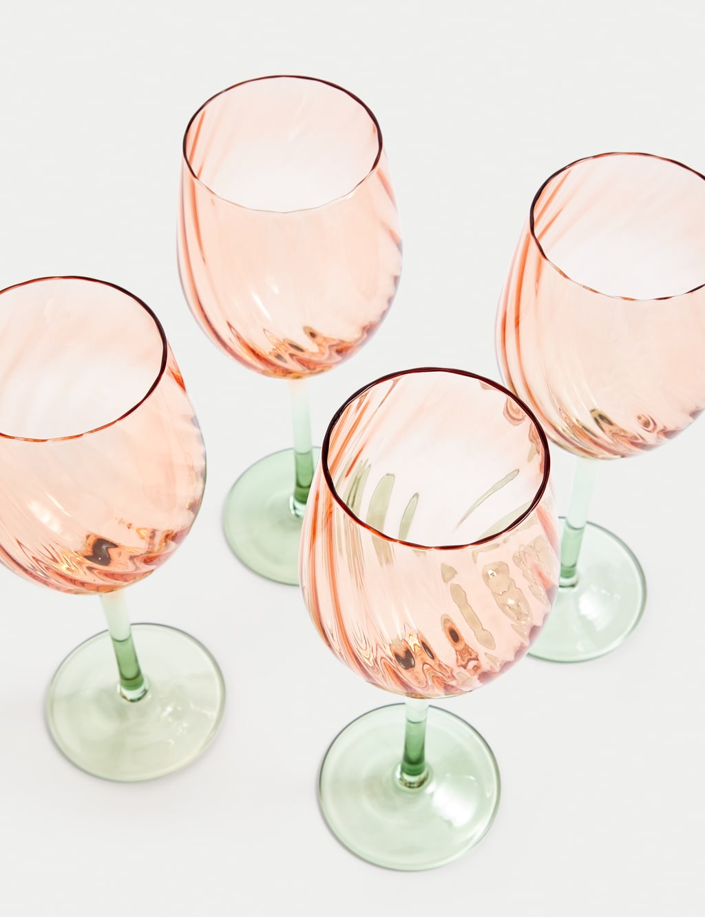 Set Of 4 Two Tone Wine Glasses Mands Collection Mands