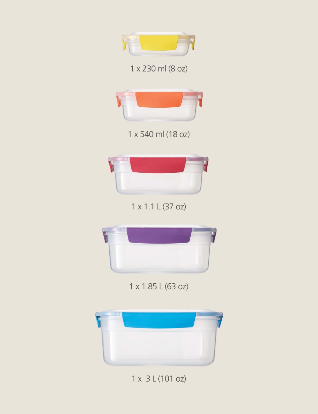 Set of 5 Nest Lock Storage Containers | Joseph Joseph | M&S