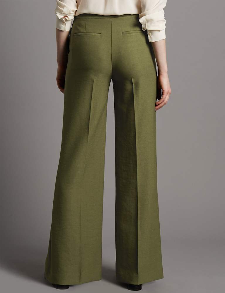 Single Pleated Wide Leg Trousers | Autograph | M&S