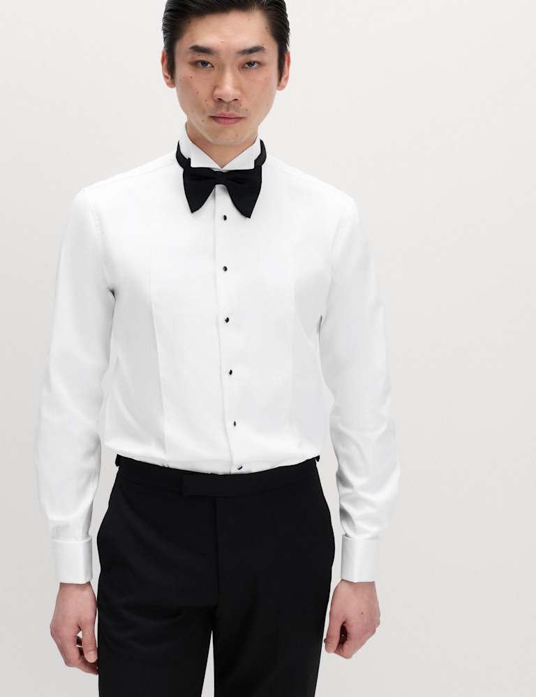 Slim Fit Easy Iron Pure Cotton Dinner Shirt | M&S SARTORIAL | M&S