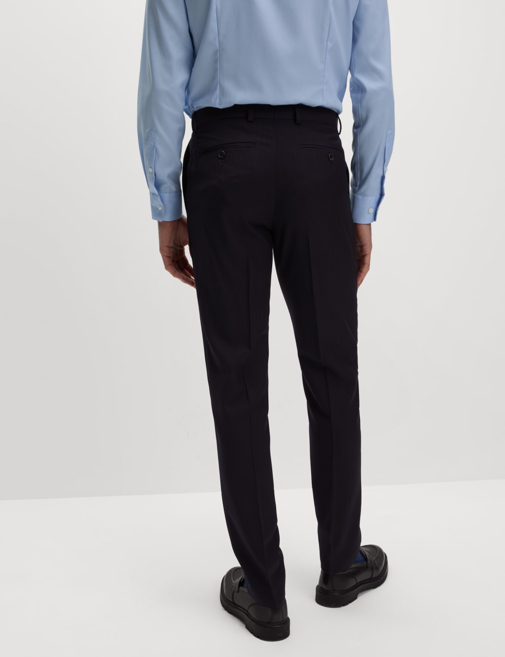 Slim Fit Pure Wool Herringbone Suit Trousers | M&S SARTORIAL | M&S