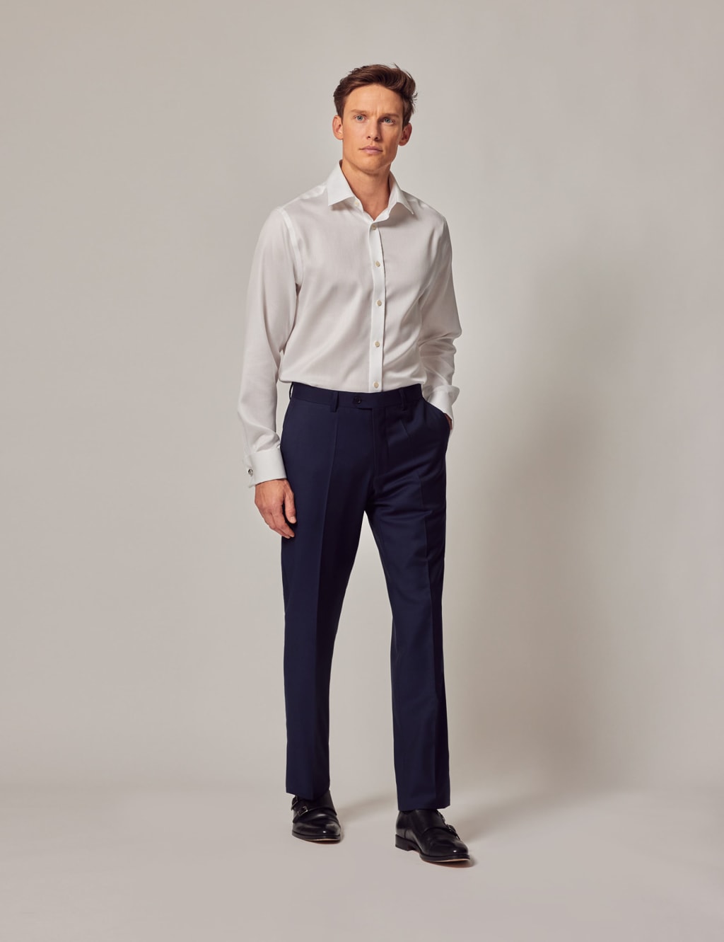 Slim Fit Pure Wool Trousers | Hawes & Curtis | M&S