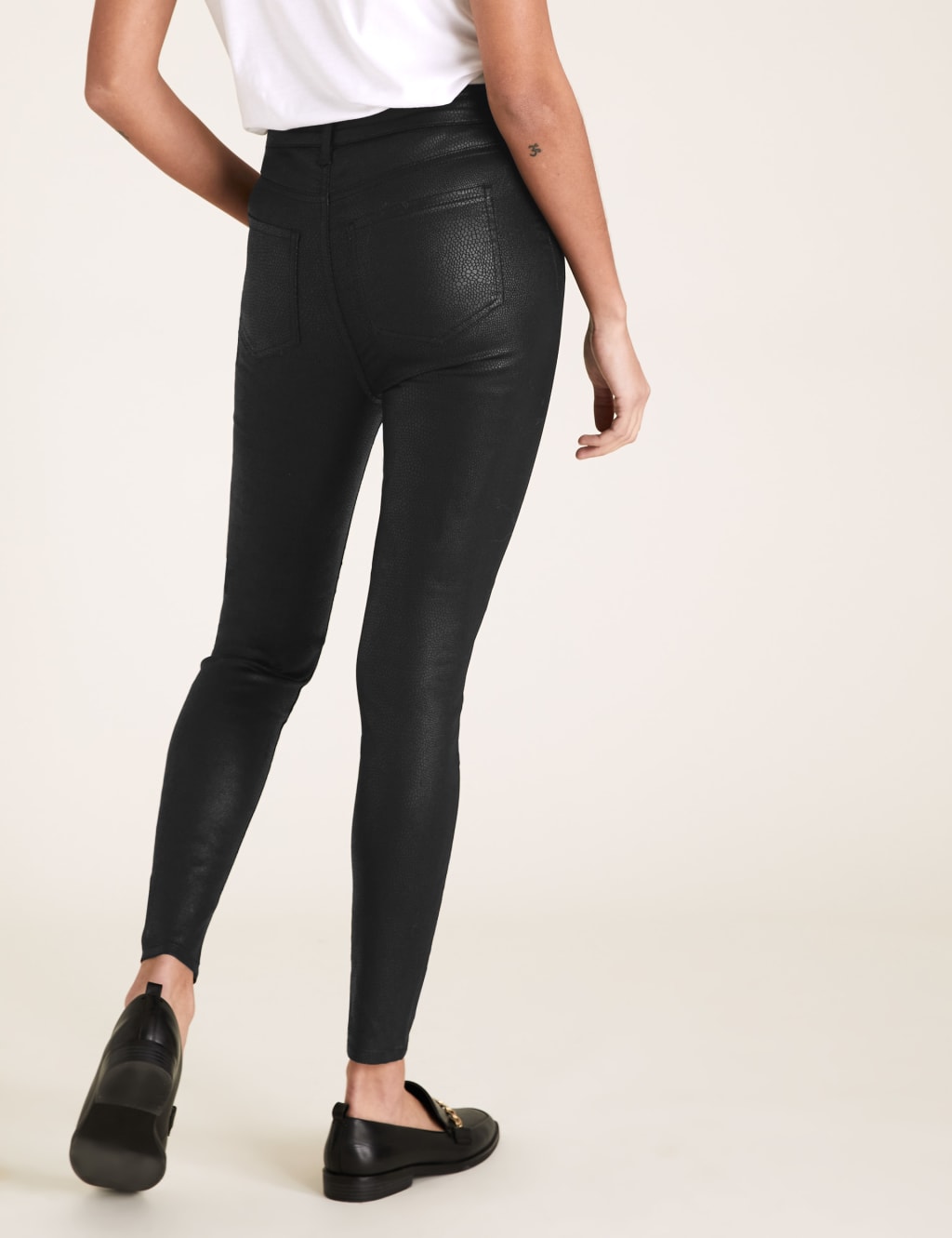 Snake Print Leather Look Skinny Jeans | M&S Collection | M&S