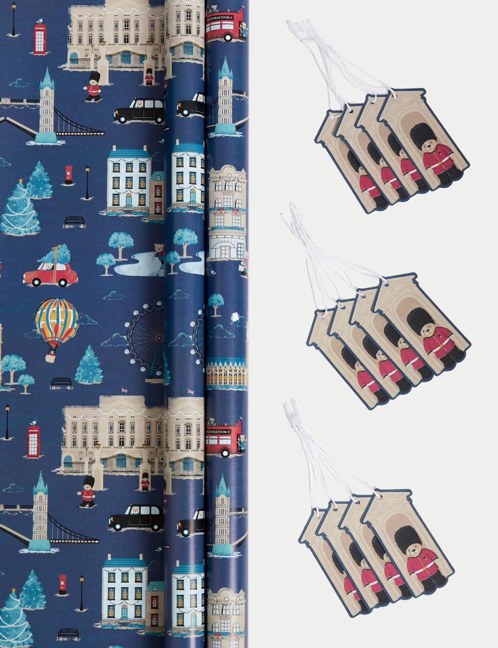 Spencer Bear 5M Christmas Gift Wrap & 12 Gift Tags Pack | M&S