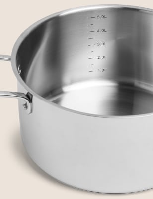 Stainless Steel 24cm Medium Stock Pot | M&S Collection | M&S