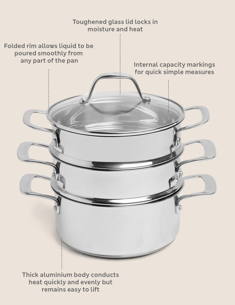 Stainless Steel 3 Tier Steamer | M&S Collection | M&S