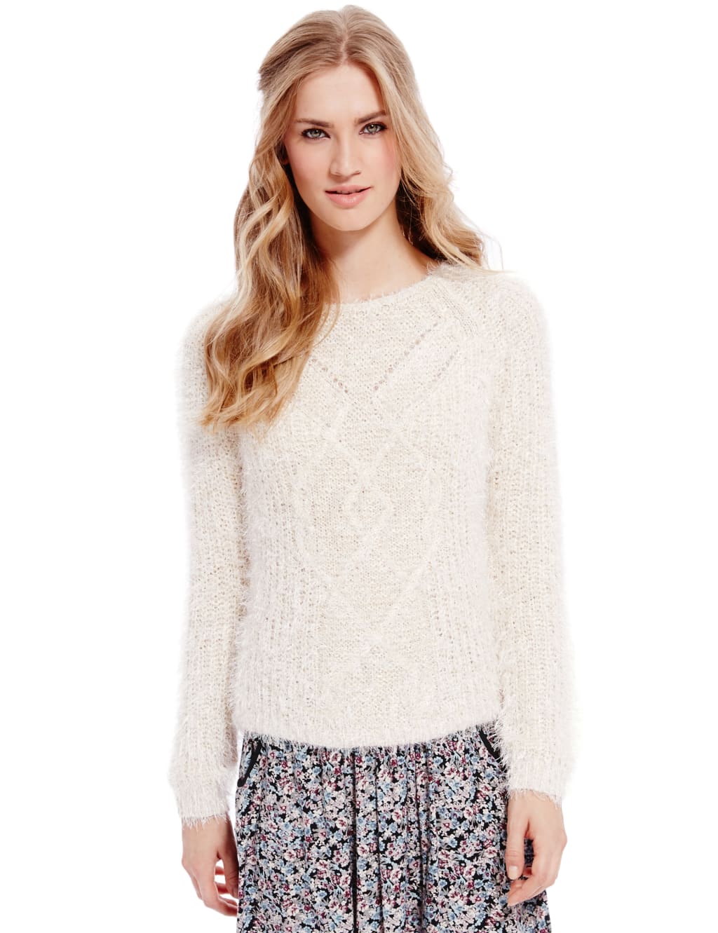 Stitched Eyelash Jumper | Indigo Collection | M&S