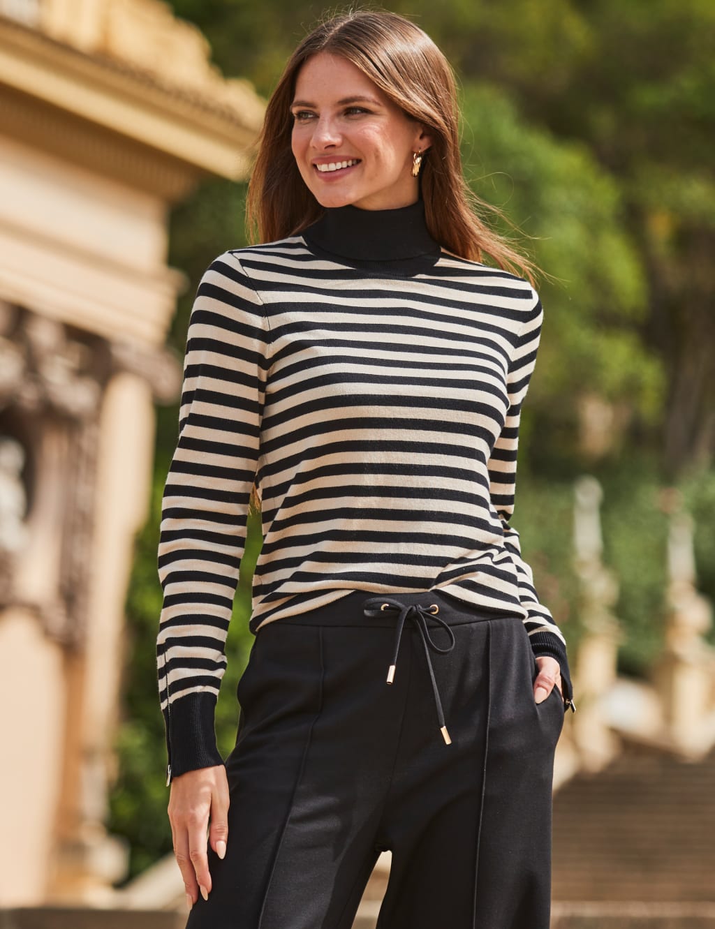 Striped Roll Neck Jumper | SOSANDAR | M&S