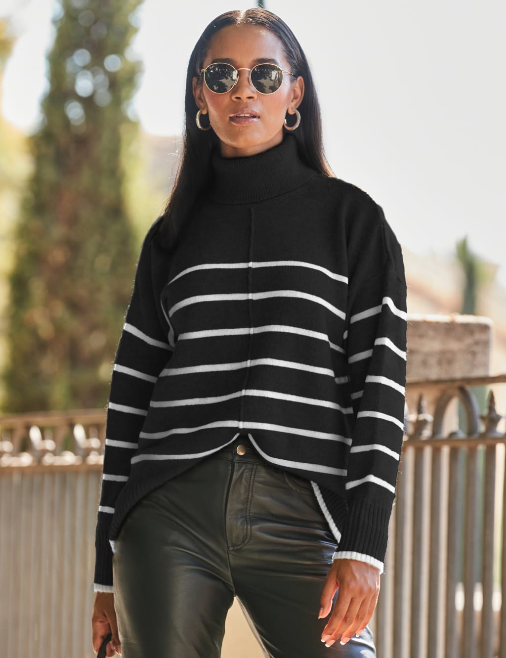 Striped Roll Neck Jumper | SOSANDAR | M&S