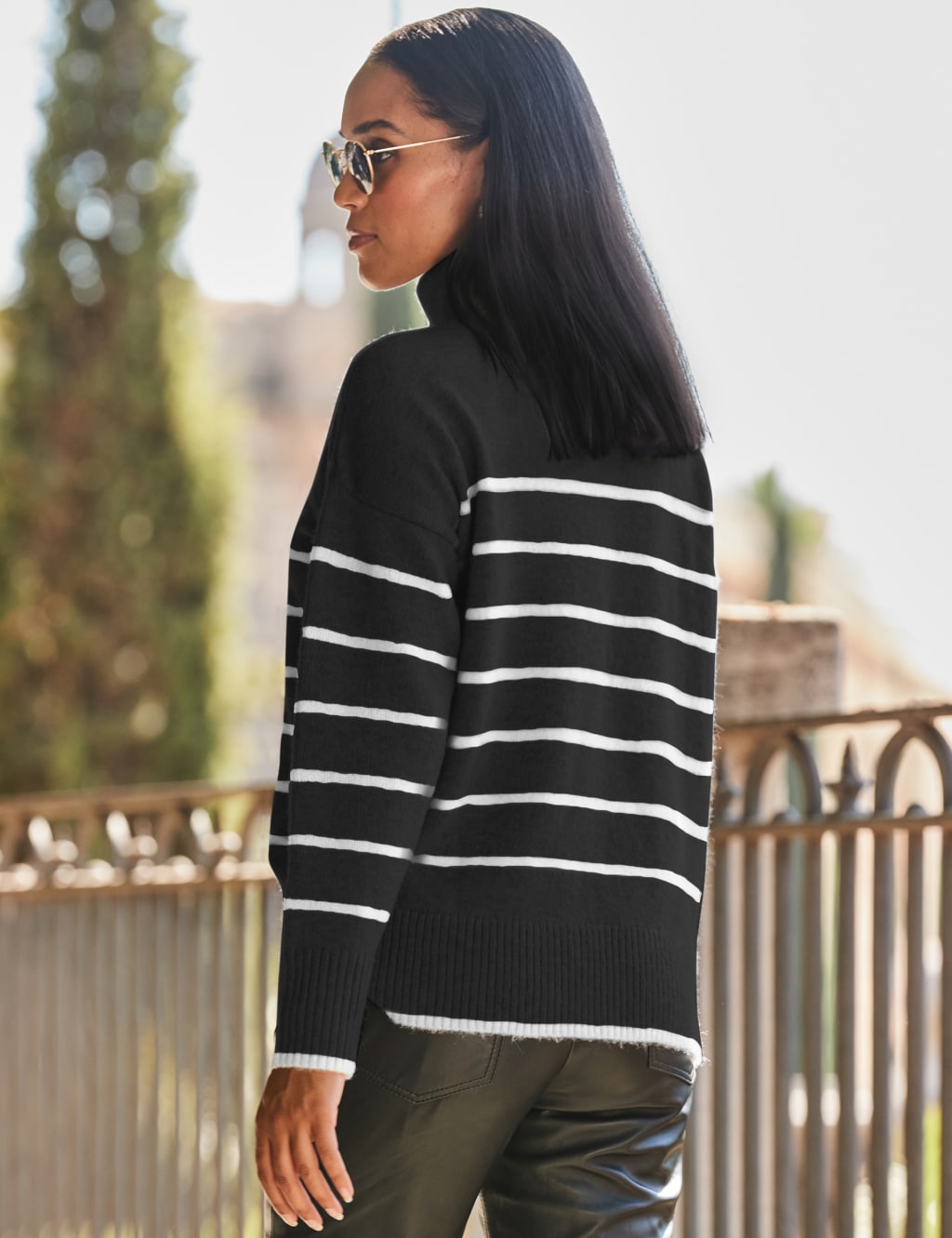 Striped Roll Neck Jumper | SOSANDAR | M&S