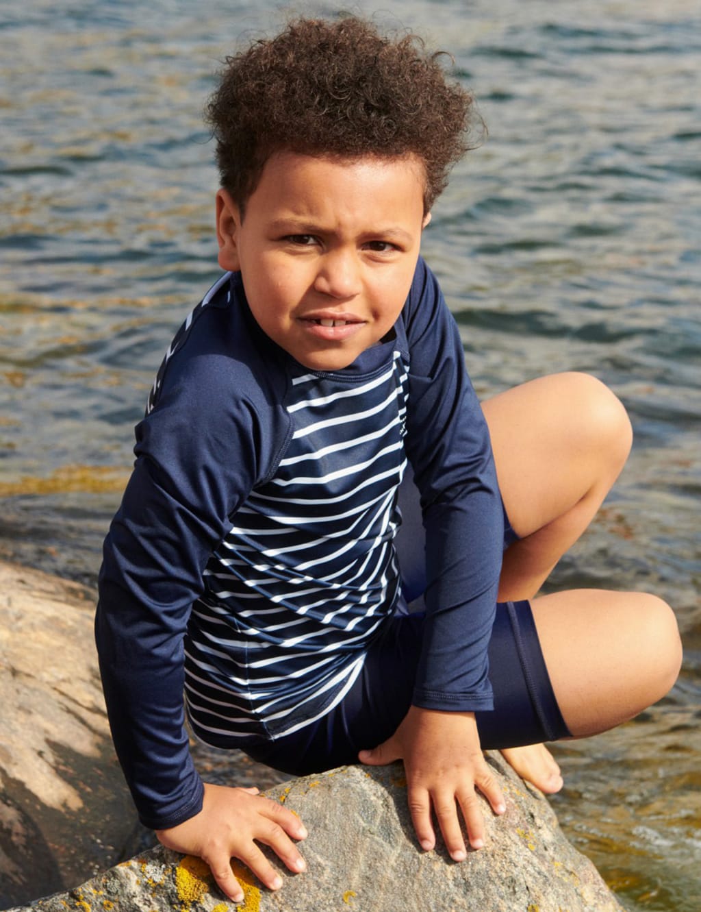 Striped UV Long Sleeve Rash Vest (1-10 Yrs) | Polarn O. Pyret | M&S