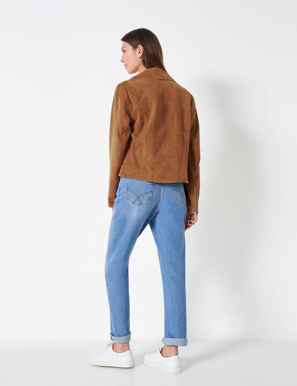 Suede Collared Biker Jacket | Crew Clothing | M&S