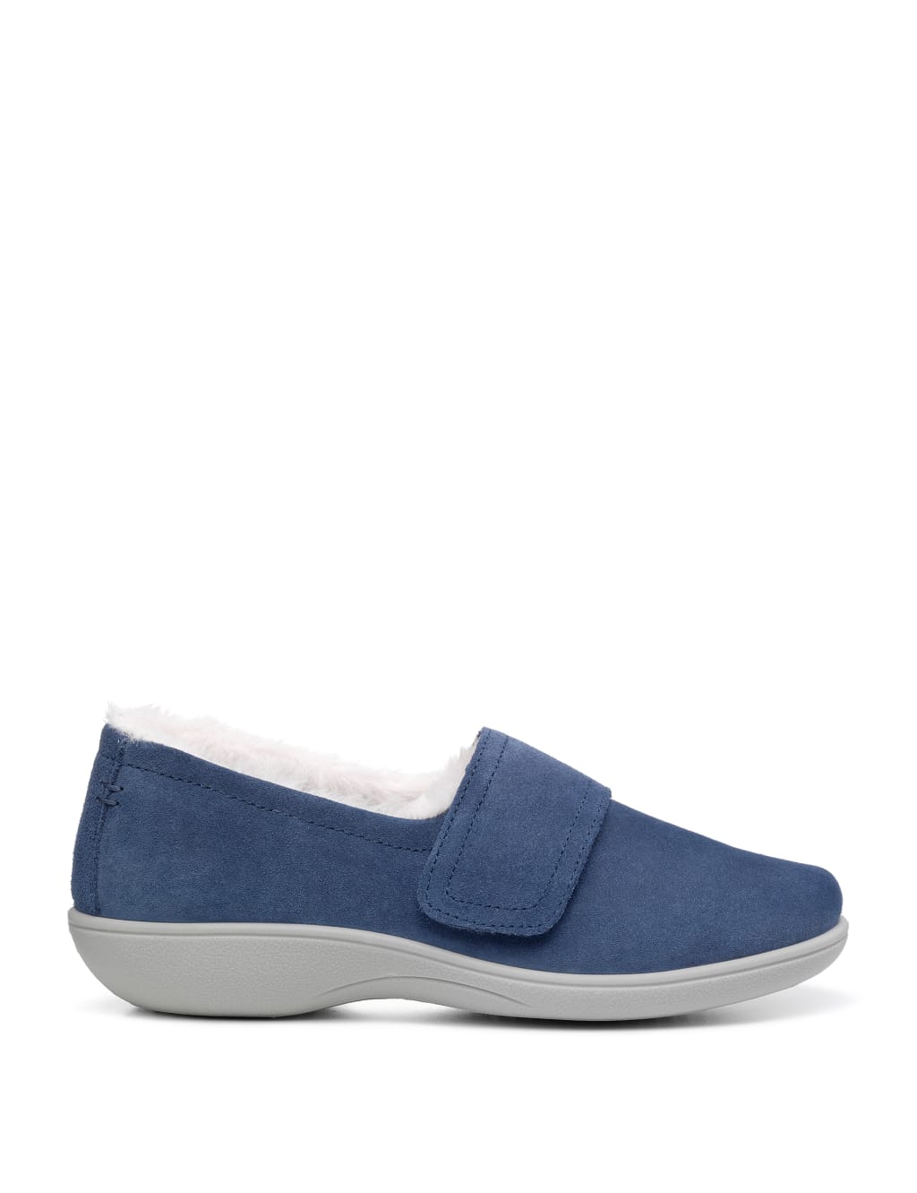 Suede Faux Fur Lined Riptape Slippers | Hotter | M&S