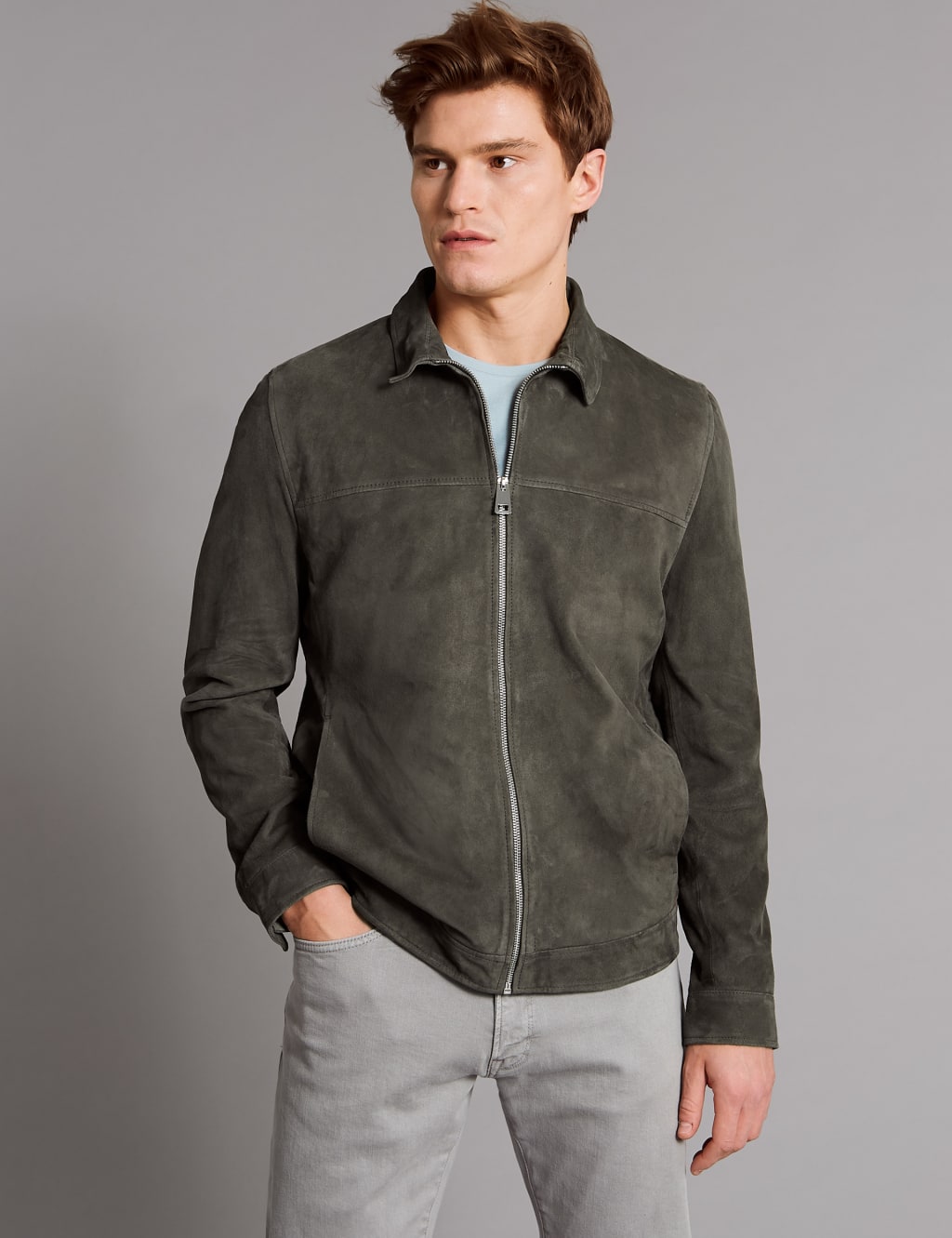 Suede Harrington Jacket | Autograph | M&S
