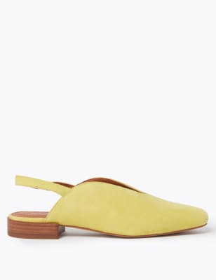 Suede Square Toe Slingback Shoes | Autograph | M&S