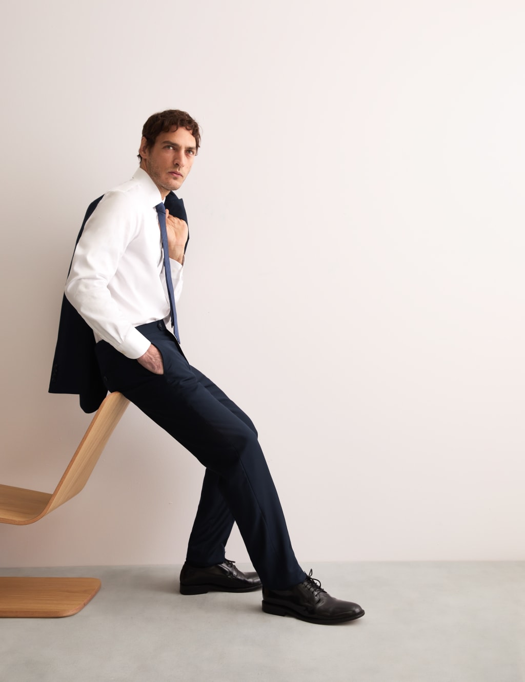 Tailored Fit Pure Wool Twill Suit Trousers | JAEGER | M&S