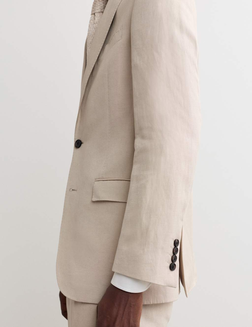 Tailored Fit Silk & Linen Blend Suit Jacket | JAEGER | M&S