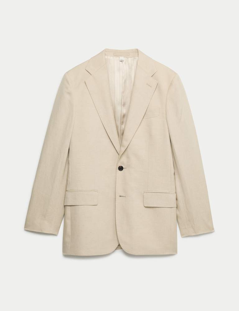 Tailored Fit Silk & Linen Blend Suit Jacket | JAEGER | M&S