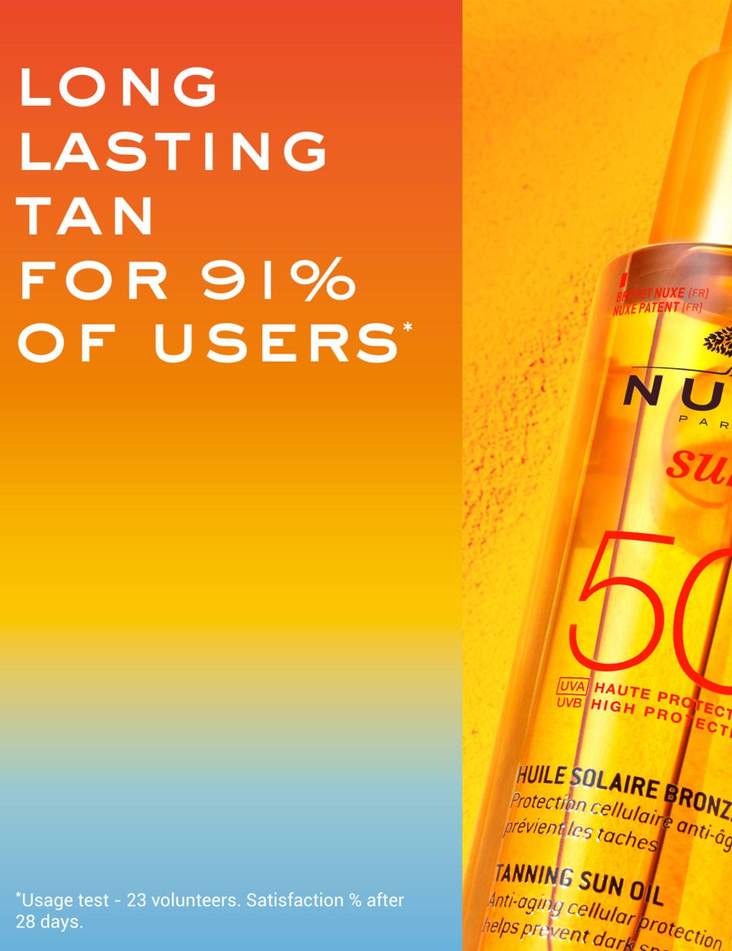 Tanning Sun Oil SPF50 High Protection Face & Body 150ml | NUXE | M&S