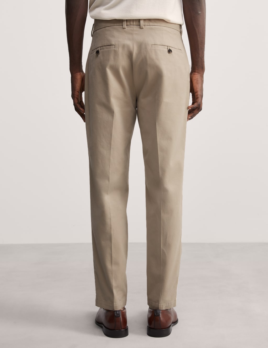 Tapered Fit Italian Flat Front Chinos | JAEGER | M&S