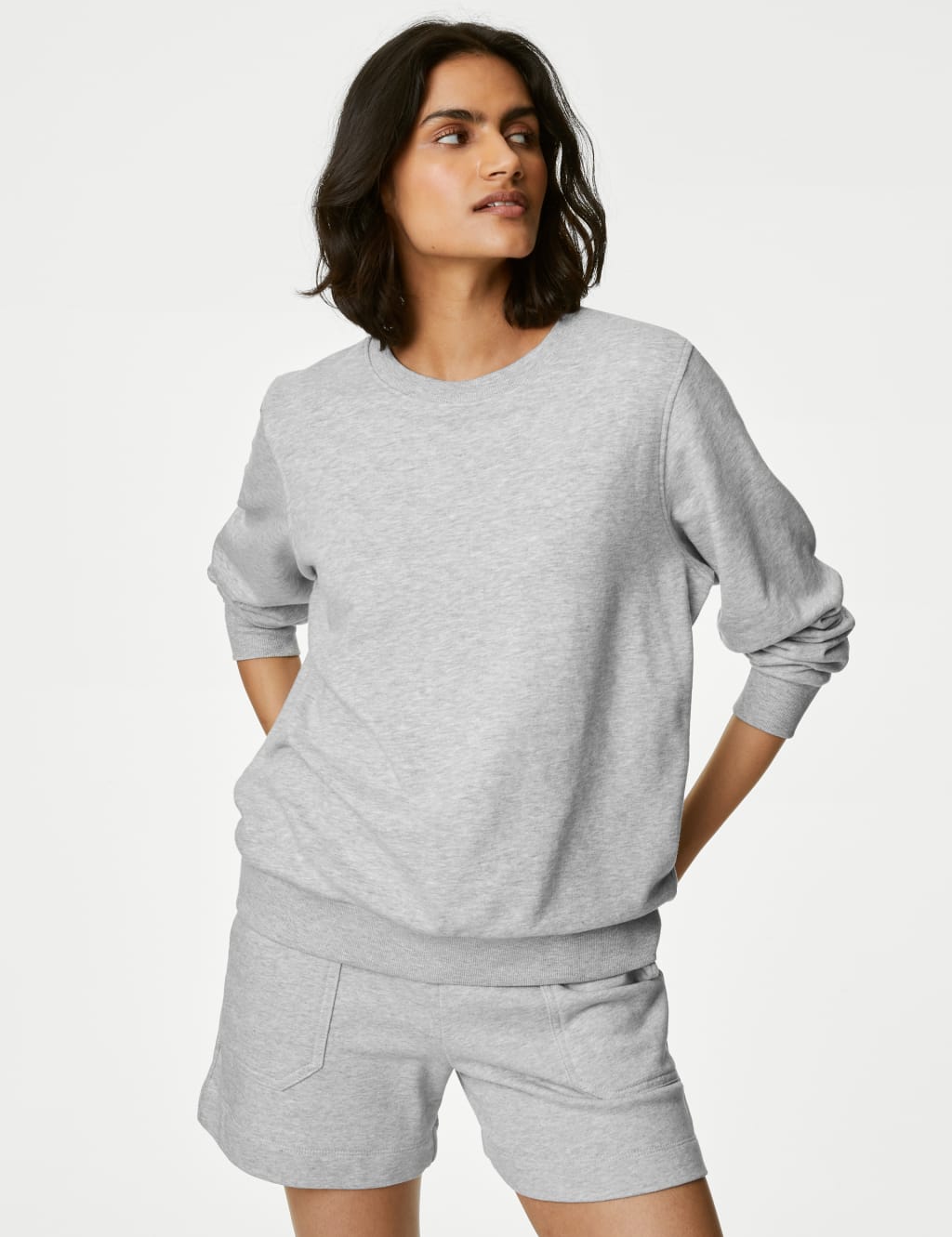 The Cotton Rich Crew Neck Sweatshirt | M&S Collection | M&S
