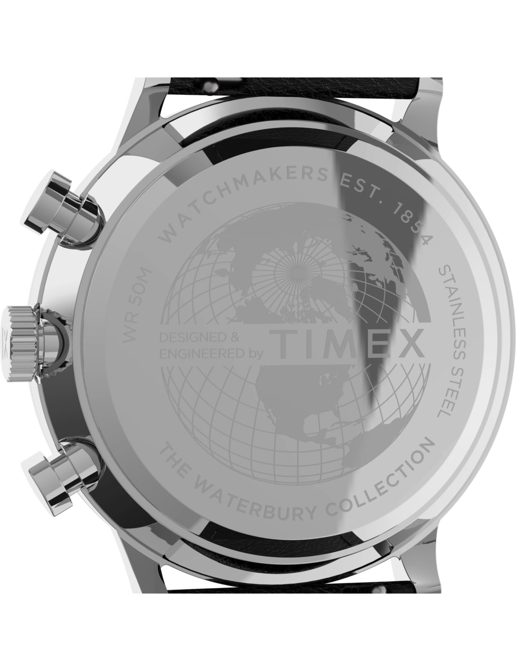 Timex Waterbury Classic Black Leather Chronograph Watch | Timex | M&S