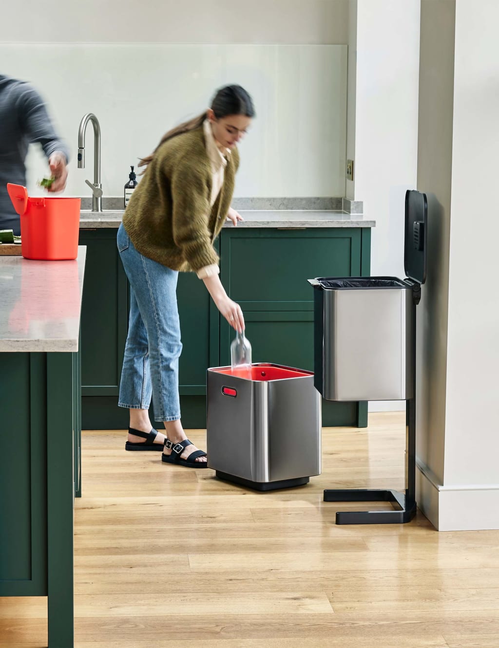 Totem Max 60L Stainless Steel Waste & Recycling Bin | Joseph Joseph | M&S