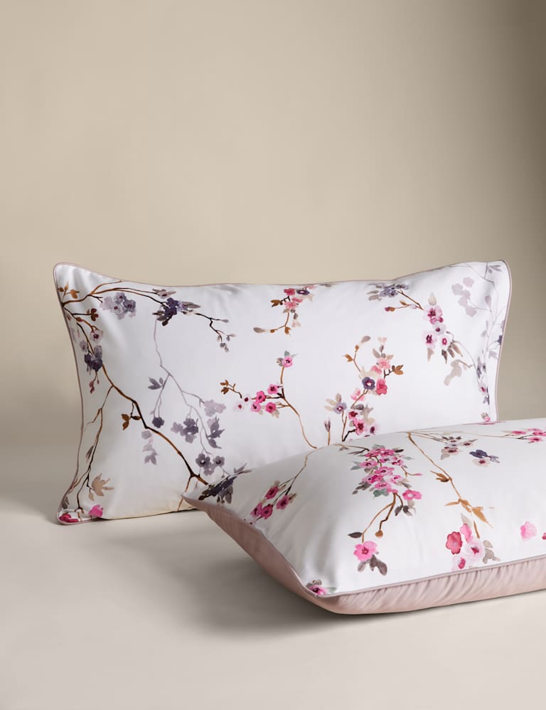 Trailing Cherry Blossom Sateen Bedding Set | M&S Collection | M&S