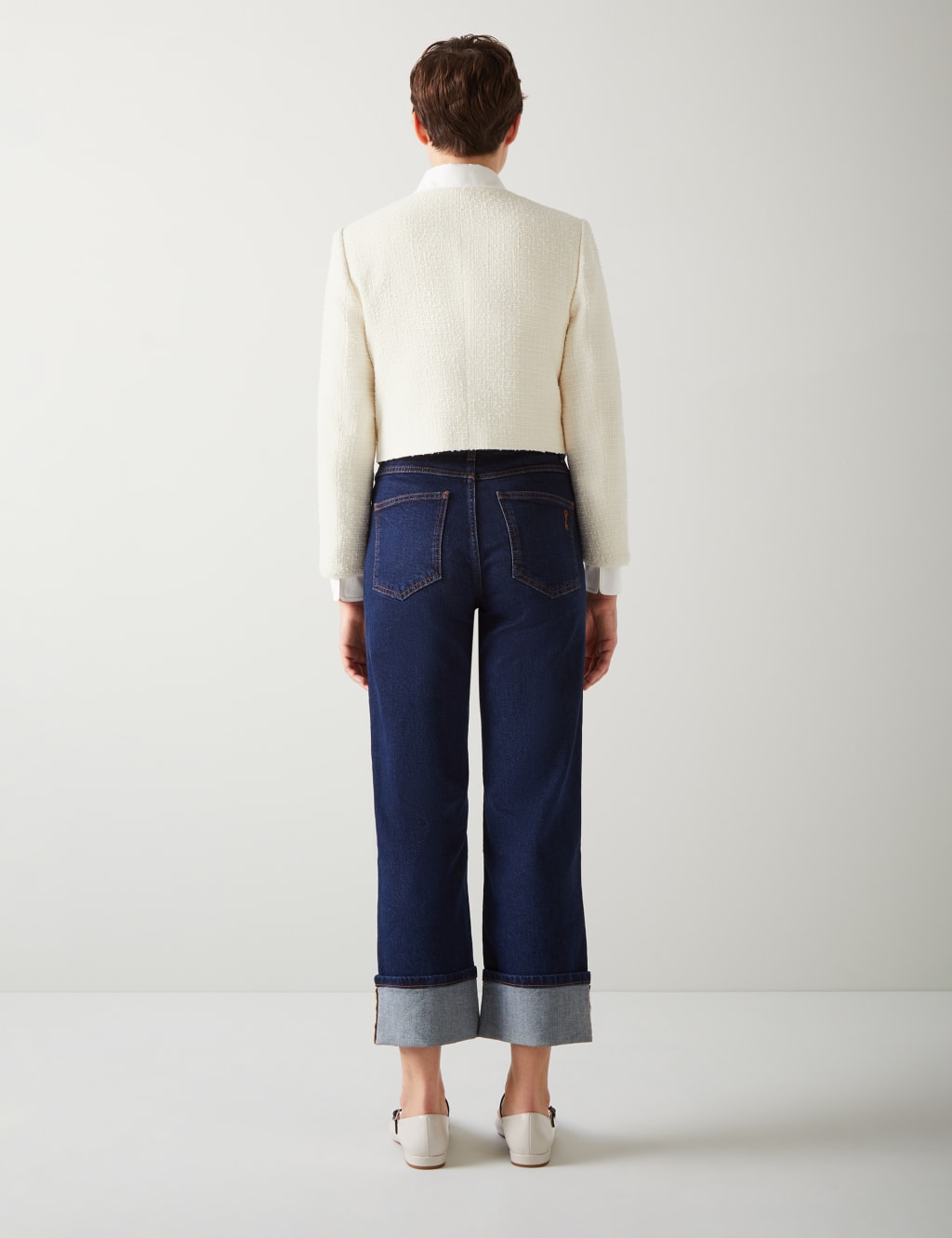 Tweed Collarless Cropped Jacket | LK BENNETT | M&S