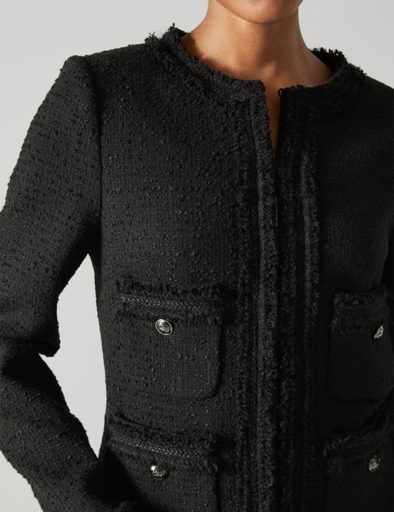 Tweed Textured Collarless Jacket | LK BENNETT | M&S