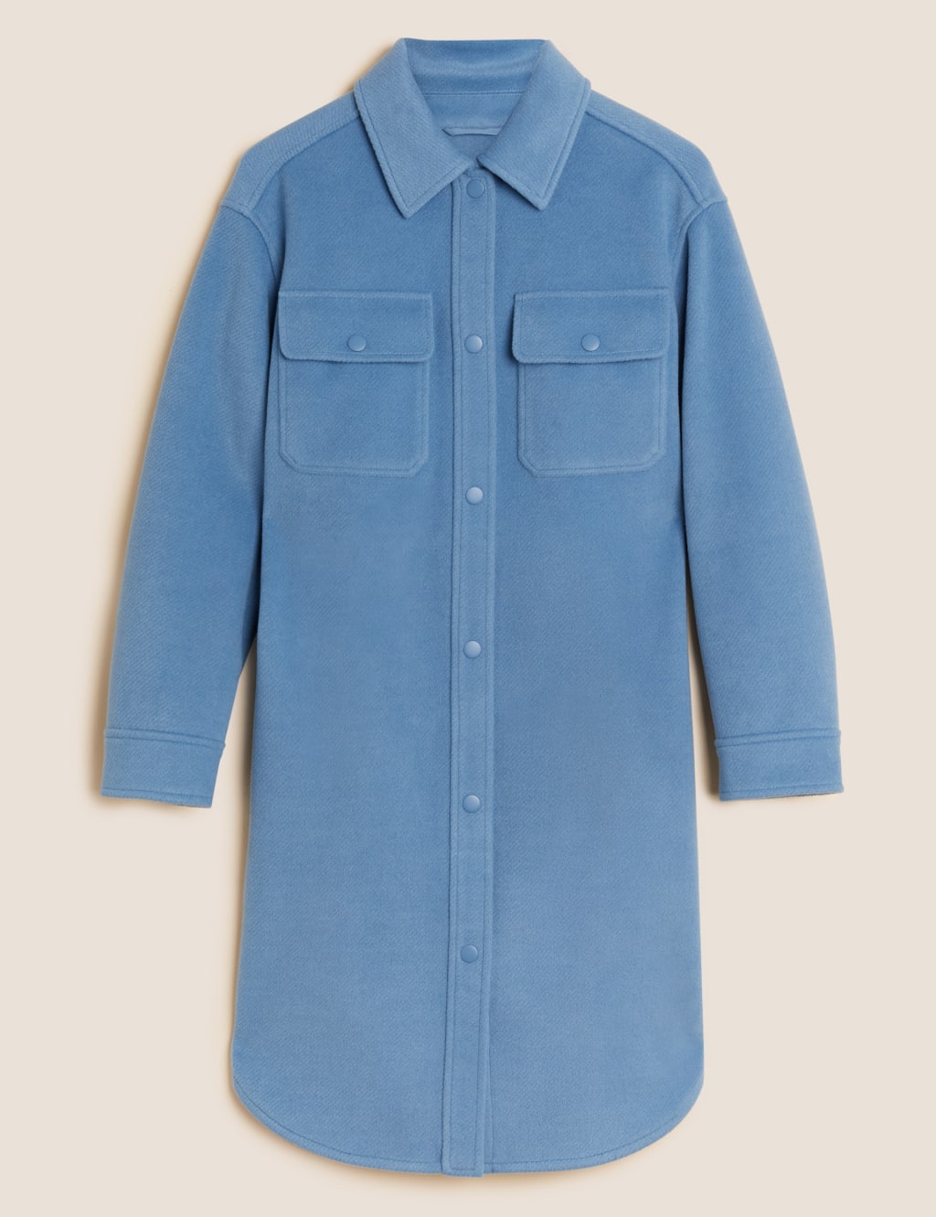 Twill Relaxed Collared Longline Shacket | M&S Collection | M&S