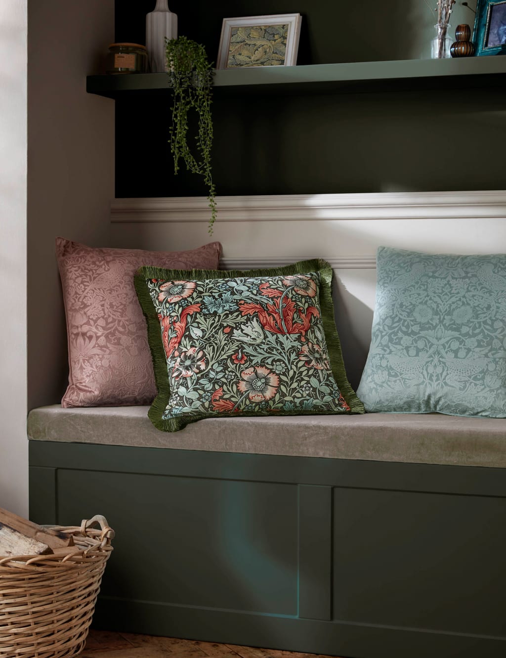 Velvet Compton Cushion | William Morris At Home | M&S