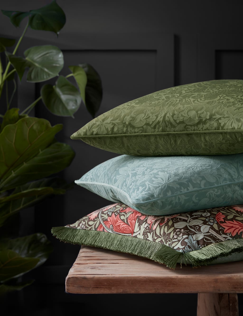 Velvet Compton Cushion | William Morris At Home | M&S