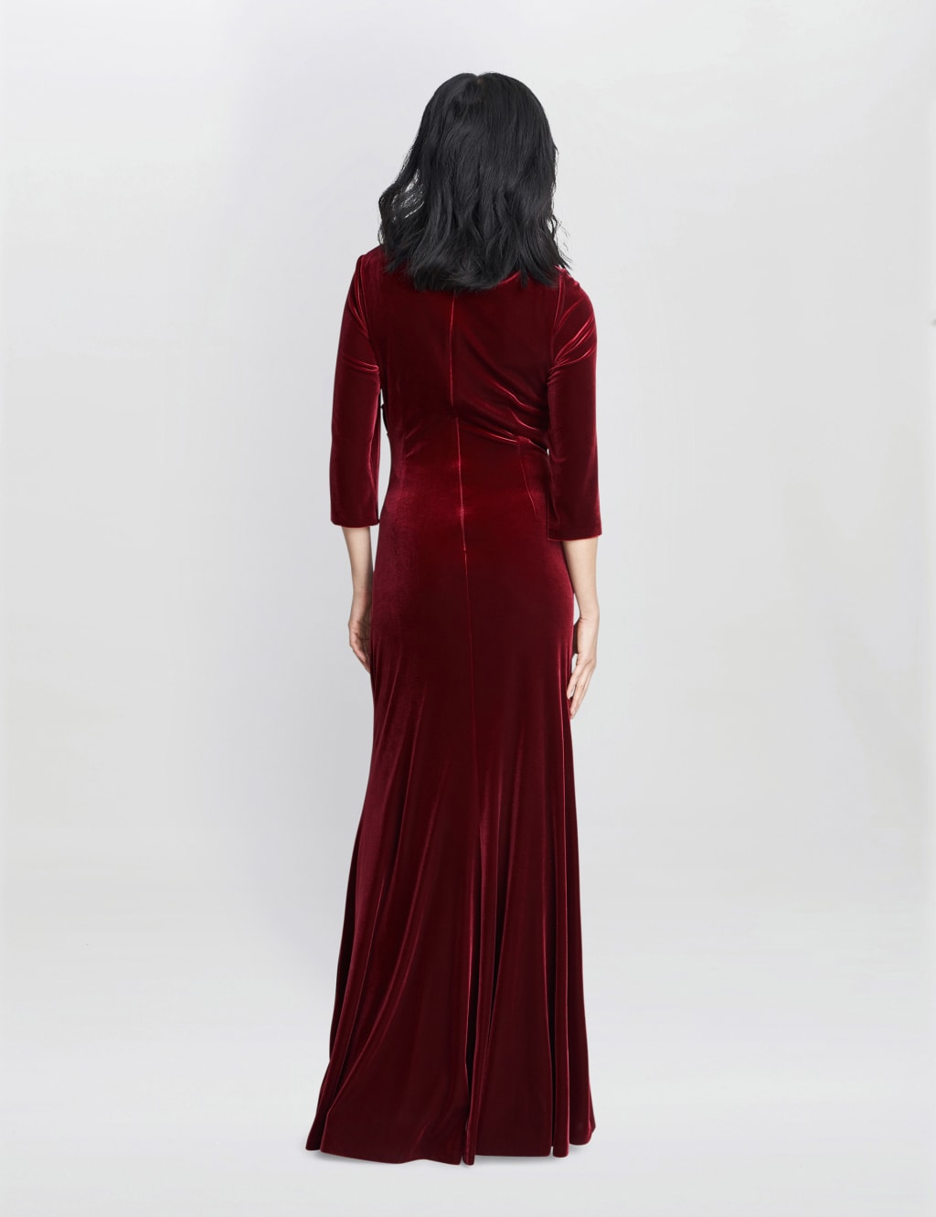 Velvet Cowl Neck Ruched Maxi Column Dress | Gina Bacconi | M&S