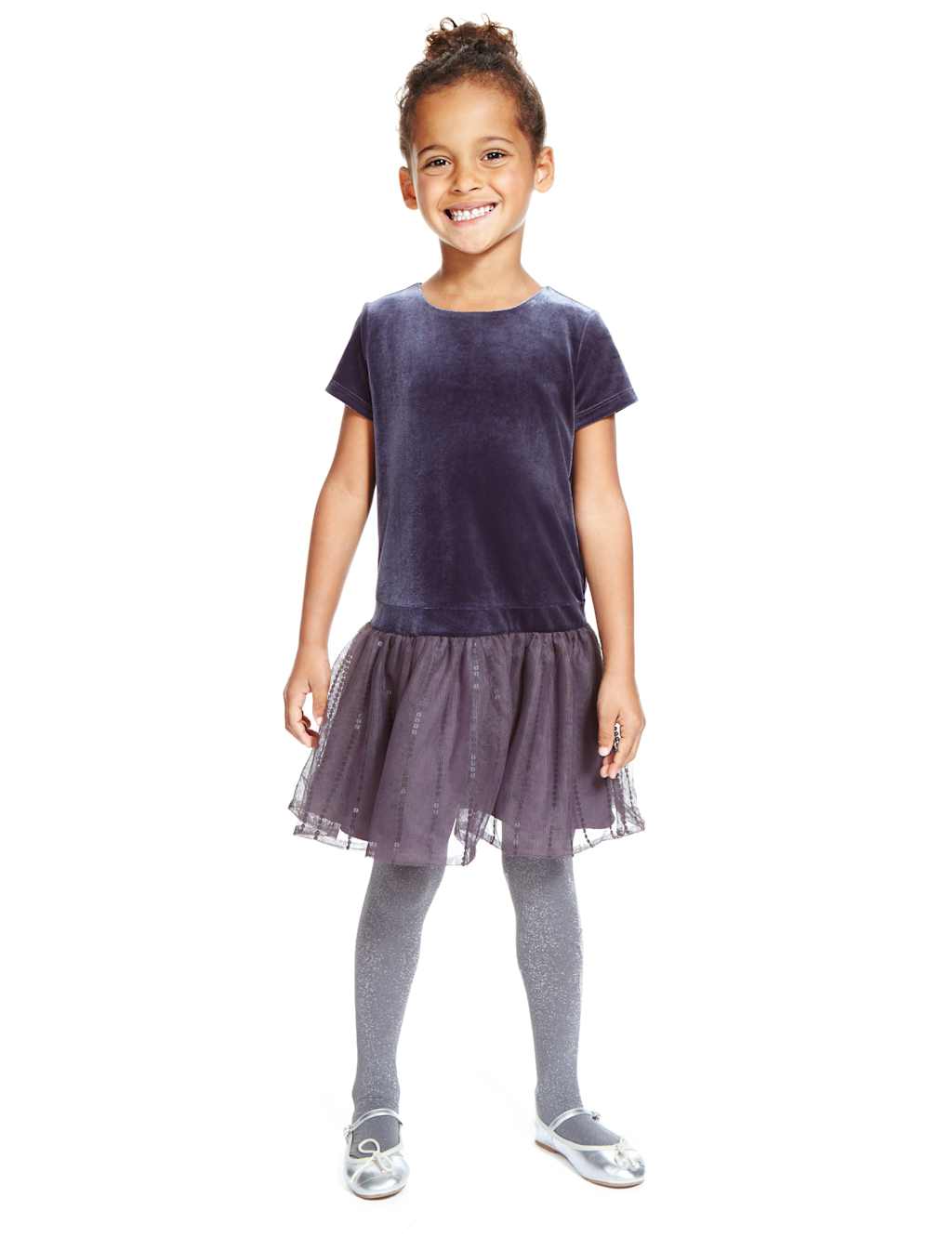 Velvet Mesh Dress | Autograph | M&S