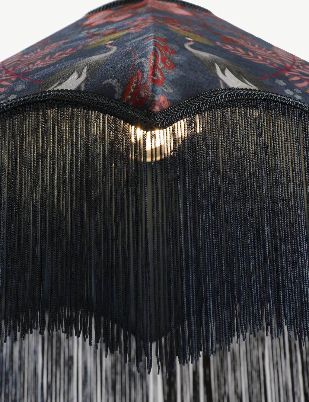 Velvet Printed Fringed Ceiling Lamp Shade | M&S Collection | M&S
