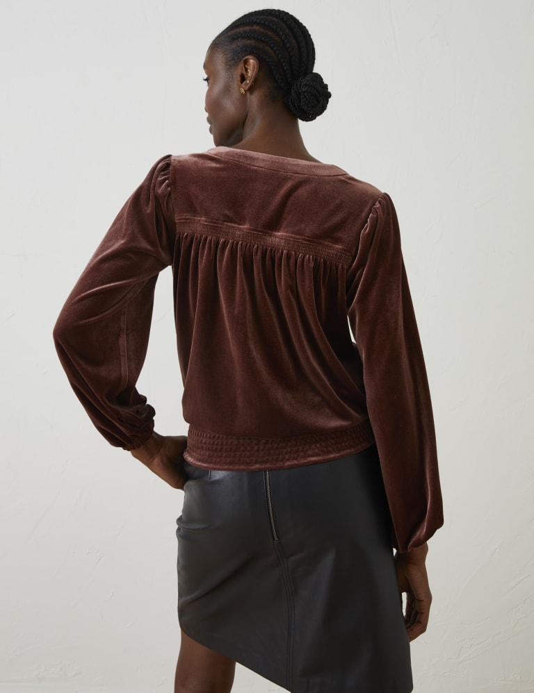 Velvet V-Neck Tie Front Wrap Top | FatFace | M&S