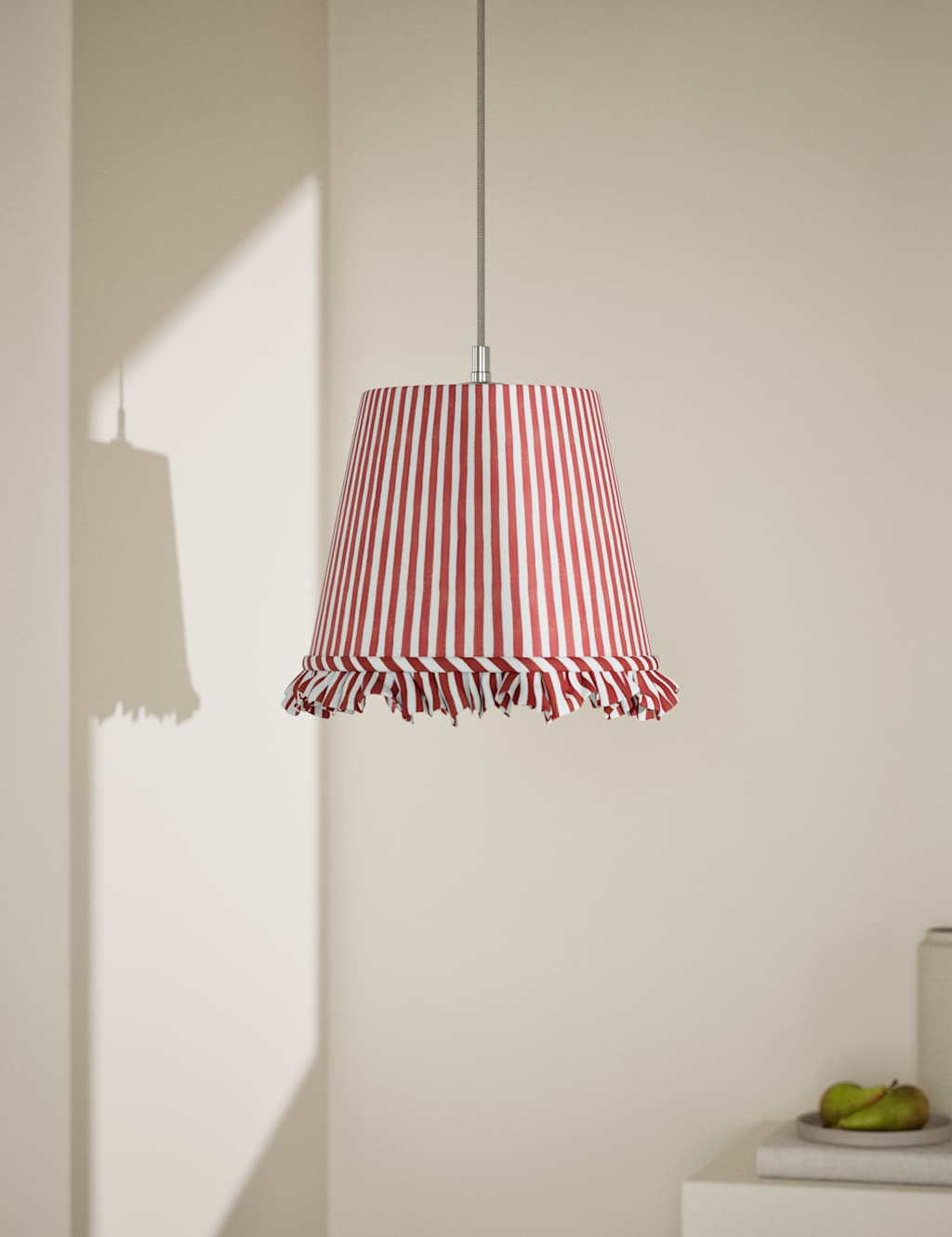 Watercolour Stripe Ruffle Edge Lamp Shade | M&S Collection | M&S