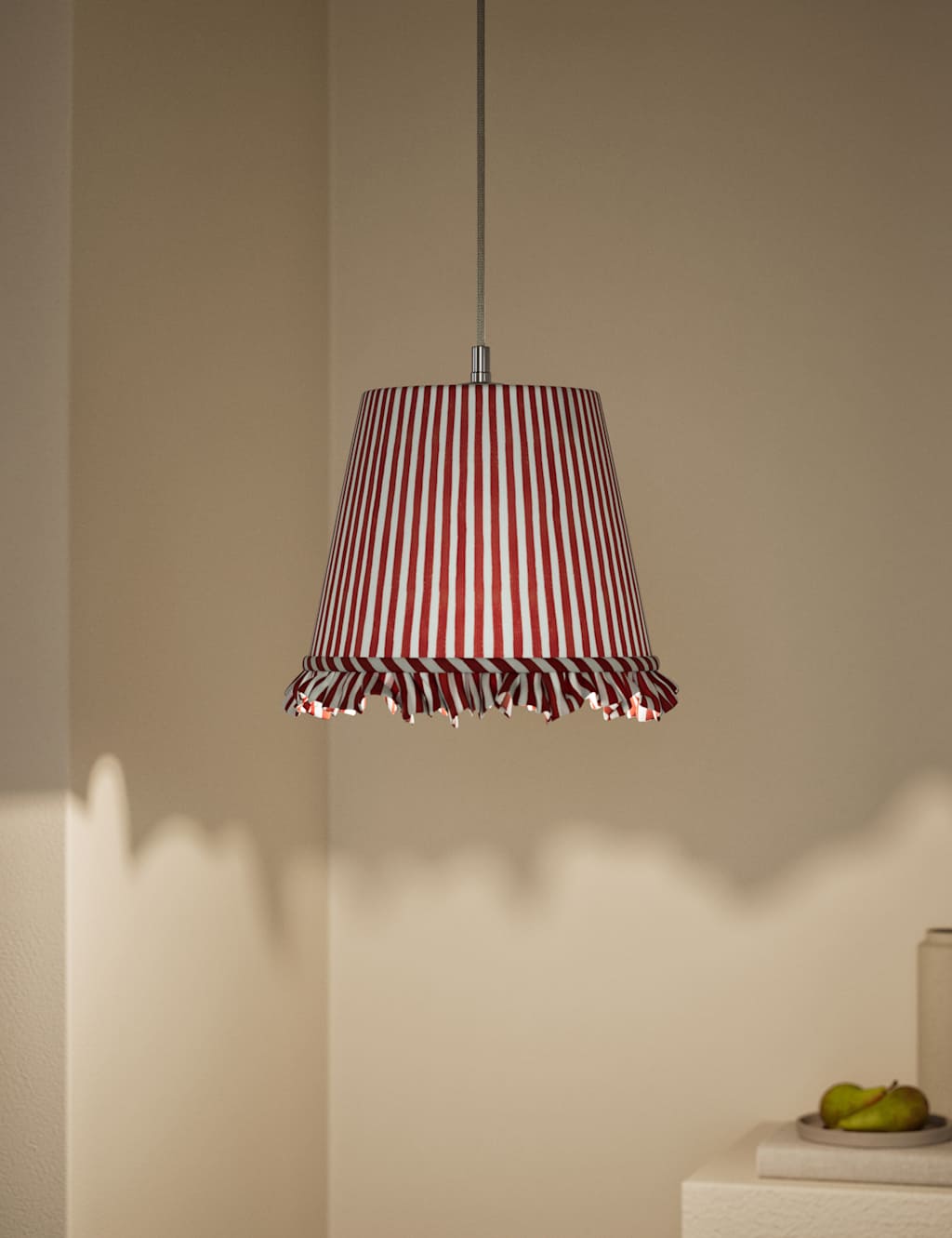 Watercolour Stripe Ruffle Edge Lamp Shade | M&S Collection | M&S