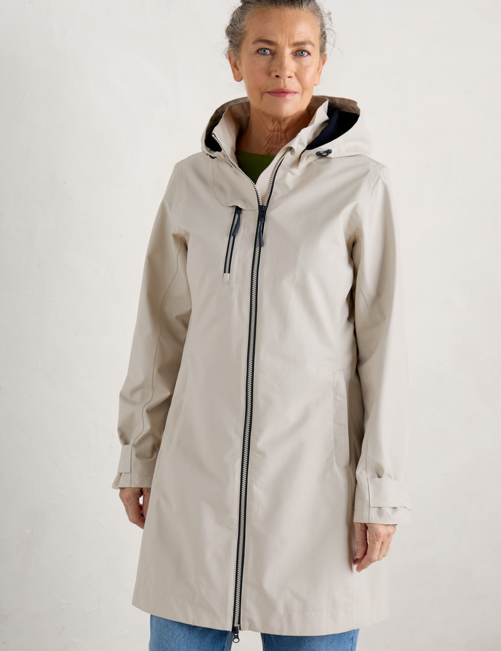 Waterproof Cotton Rich Longline Raincoat | Seasalt Cornwall | M&S