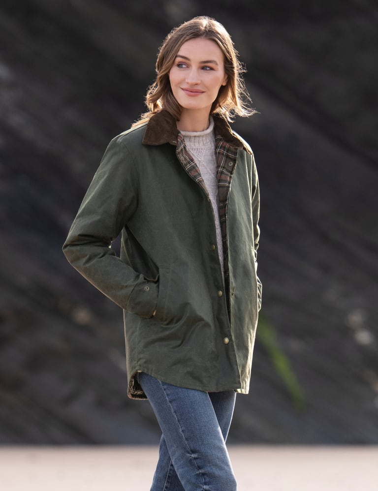 Waxed Pure Cotton Relaxed Utility Jacket | Celtic & Co. | M&S