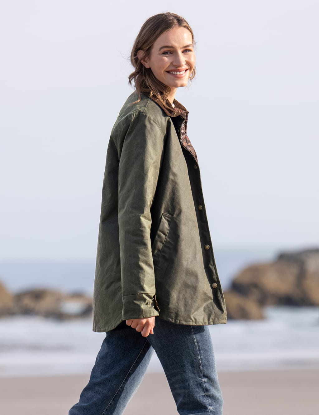 Waxed Pure Cotton Relaxed Utility Jacket | Celtic & Co. | M&S