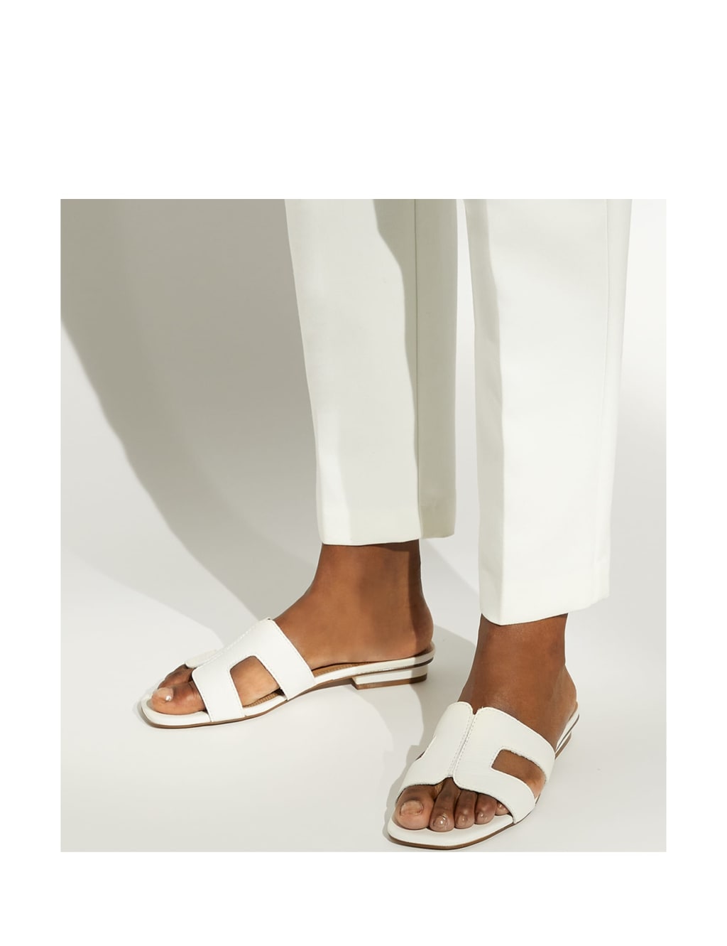 Wide Fit Leather Flat Sliders | Dune London | M&S