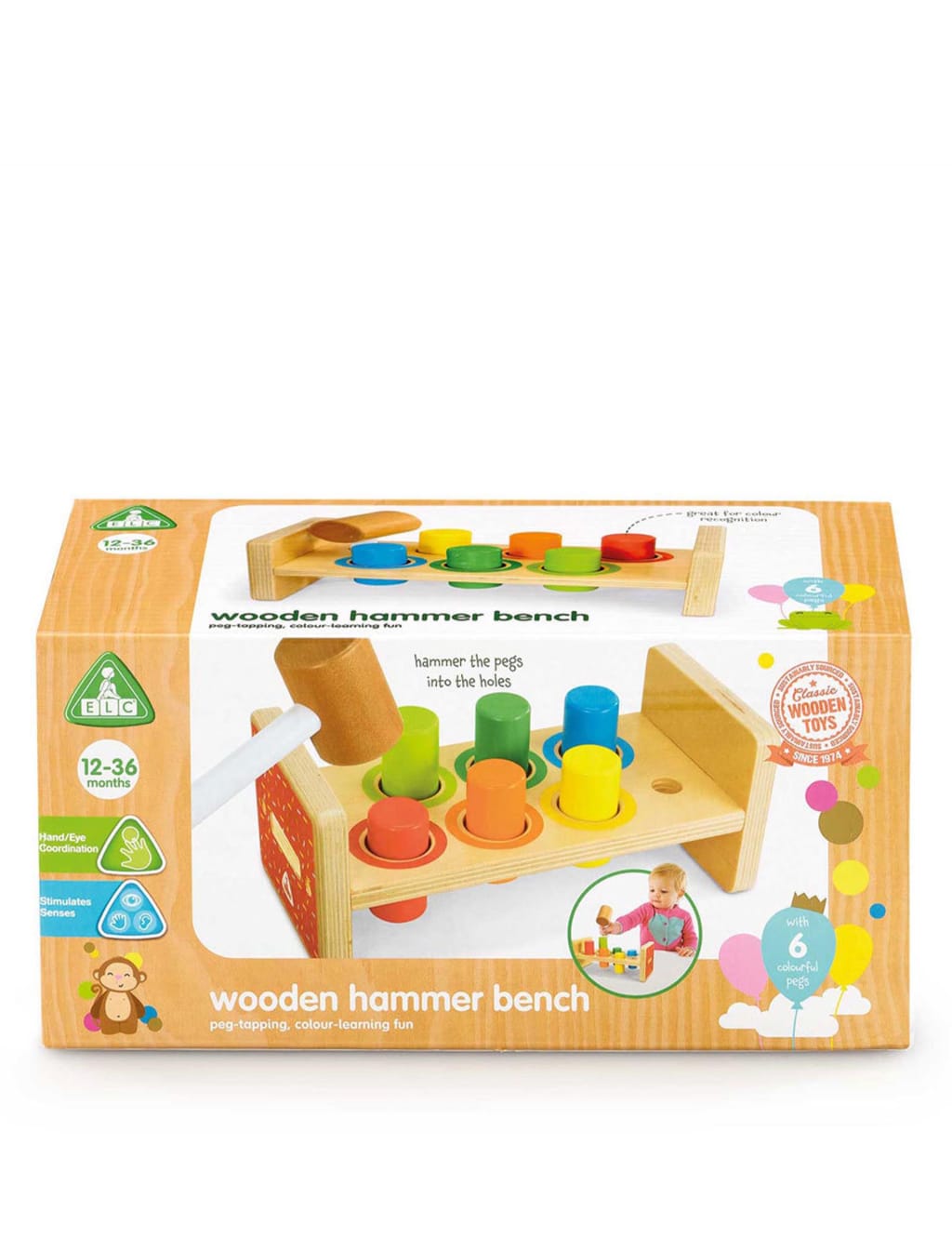 Wooden Hammer Bench Toy (12-36 Mths) | Early Learning Centre | M&S