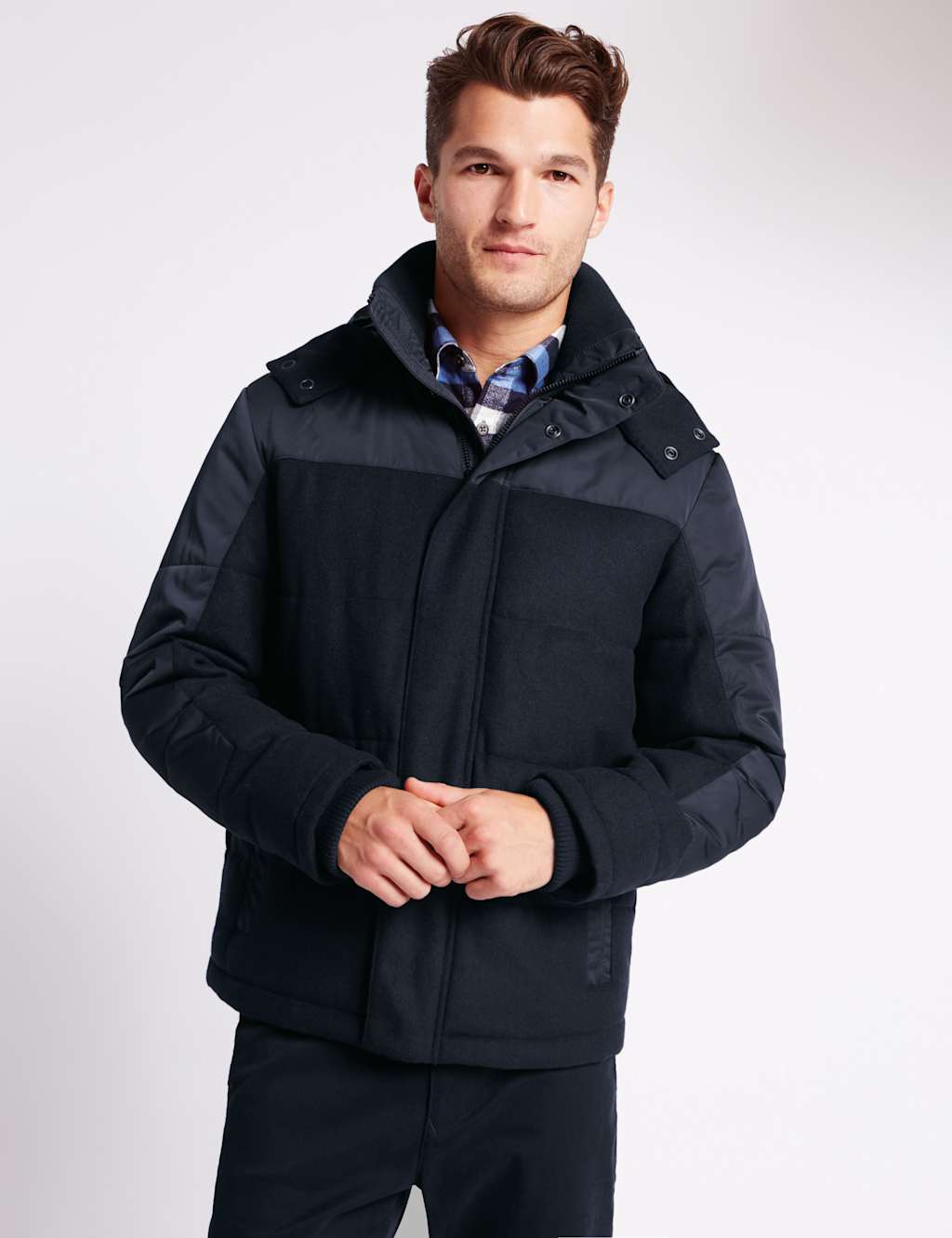 Wool Blend Quilted Jacket with Stormwear™ | Blue Harbour | M&S